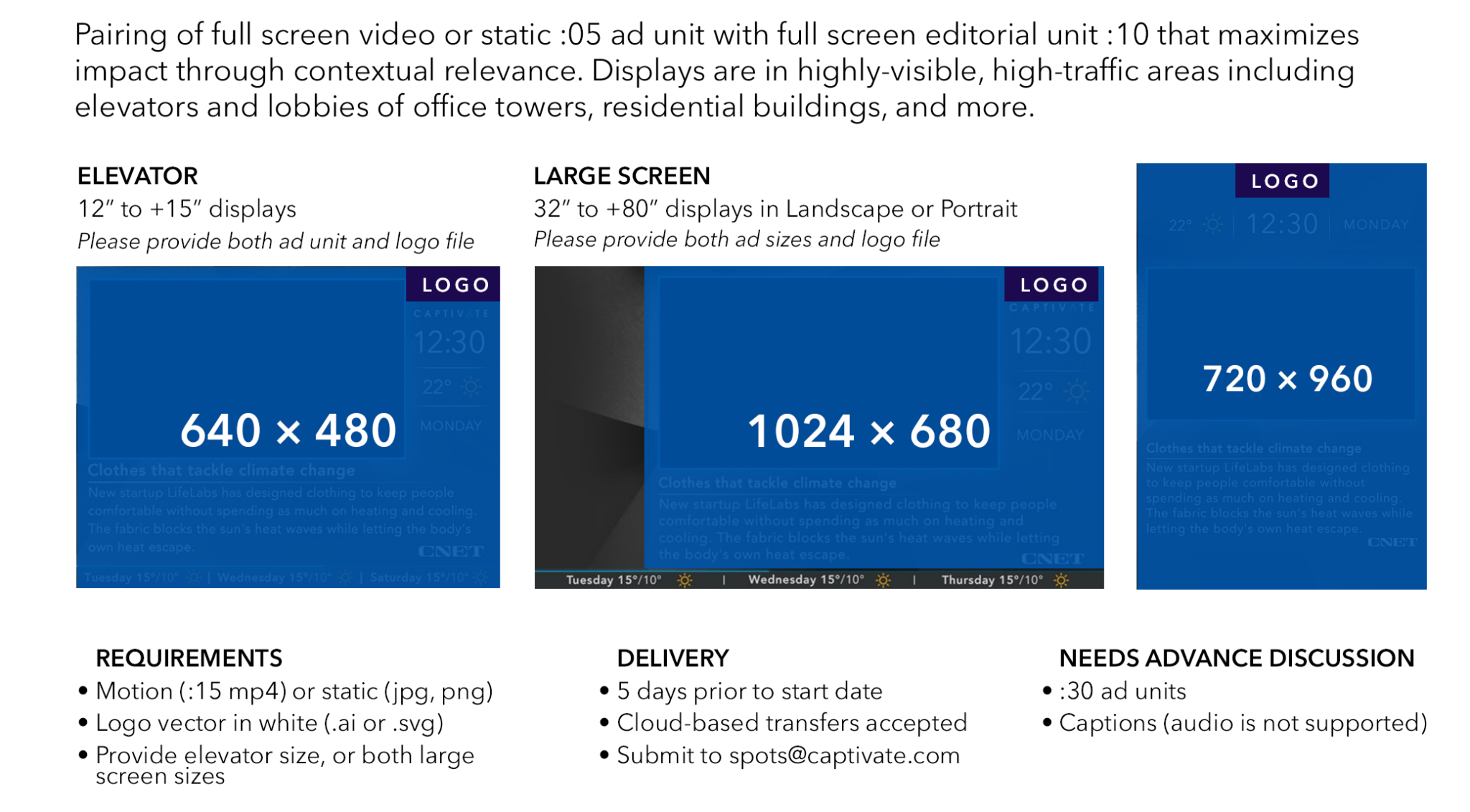 Ad Specs for DOOH Advertising Types & Screens | Captivate