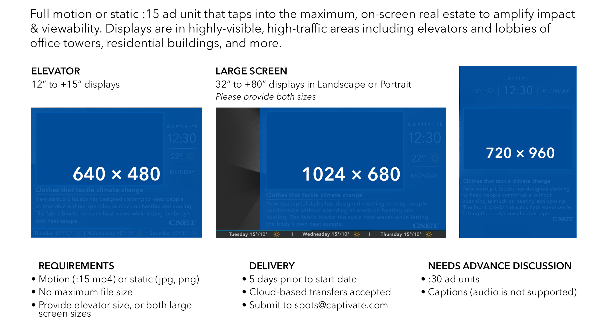 Ad Specs for DOOH Advertising Types & Screens | Captivate