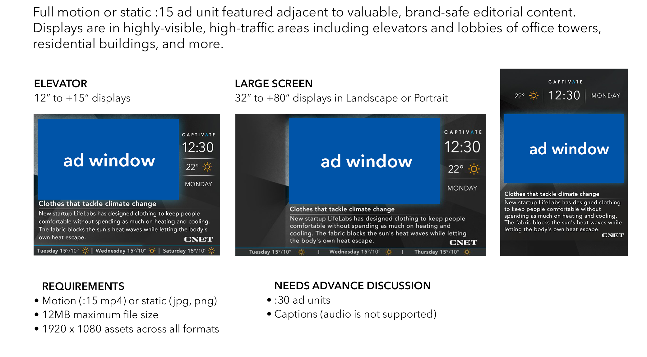 Ad Specs for DOOH Advertising Types & Screens | Captivate